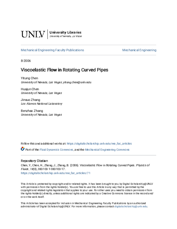 (PDF) Viscoelastic flow in rotating curved pipes