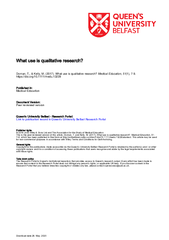 (PDF) What use is qualitative research?