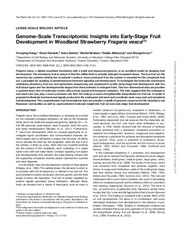 (PDF) Genome-scale transcriptomic insights into early-stage fruit ...