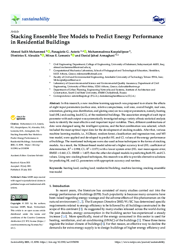 (PDF) Stacking Ensemble Tree Models to Predict Energy Performance in ...