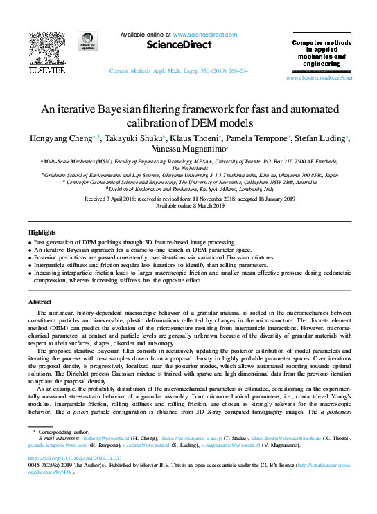 Pdf An Iterative Bayesian Filtering Framework For Fast And Automated Calibration Of Dem Models