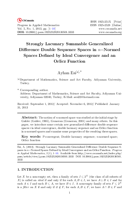 Pdf Strongly Lacunary Summable Generalized Difference Double Sequence Spaces In N Normed