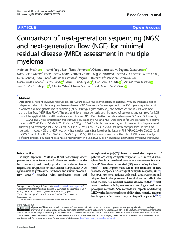 (PDF) Comparison of next-generation sequencing (NGS) and next-generation flow (NGF) for minimal ...