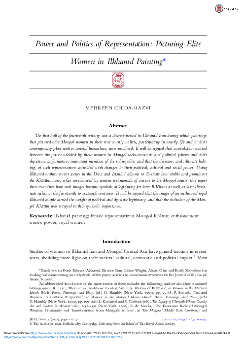 (PDF) Power and Politics of Representation: Picturing Elite Women in ...