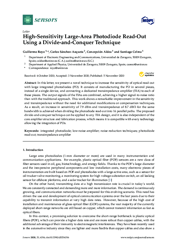 (PDF) High-Sensitivity Large-Area Photodiode Read-Out Using a Divide ...