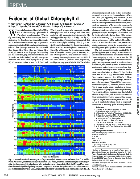 (PDF) Evidence of Global Chlorophyll d