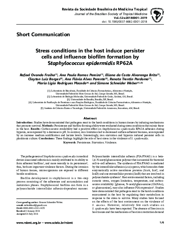 (PDF) Stress conditions in the host induce persister cells and ...