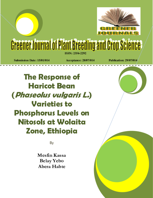 (PDF) The Response of Haricot Bean (Phaseolus vulgaris L.) Varieties to Phosphorus Levels on ...