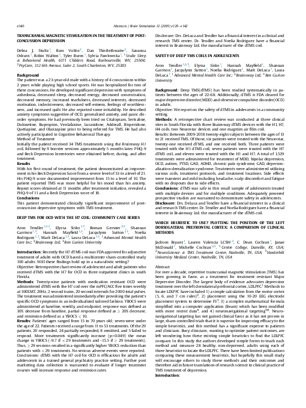 (PDF) Deep TMS for OCD with the H7 Coil: Community Case Series (PDF) Deep TMS for OCD with the H7 Coil: Community Case Series