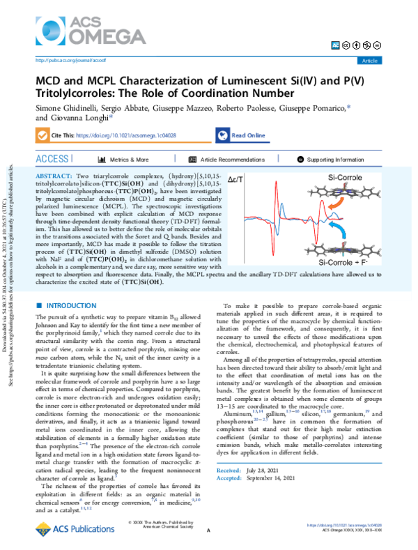 (PDF) MCD and MCPL Characterization of Luminescent Si(IV) and P(V ...
