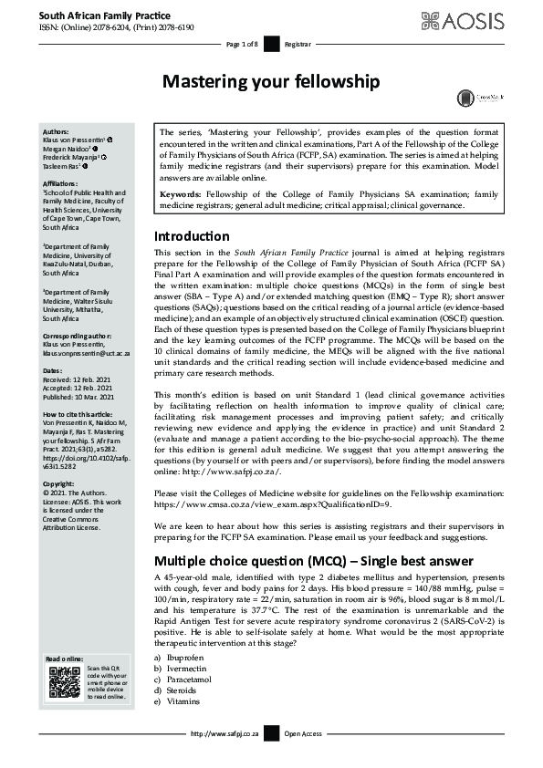 (PDF) Mastering your fellowship - Part 1