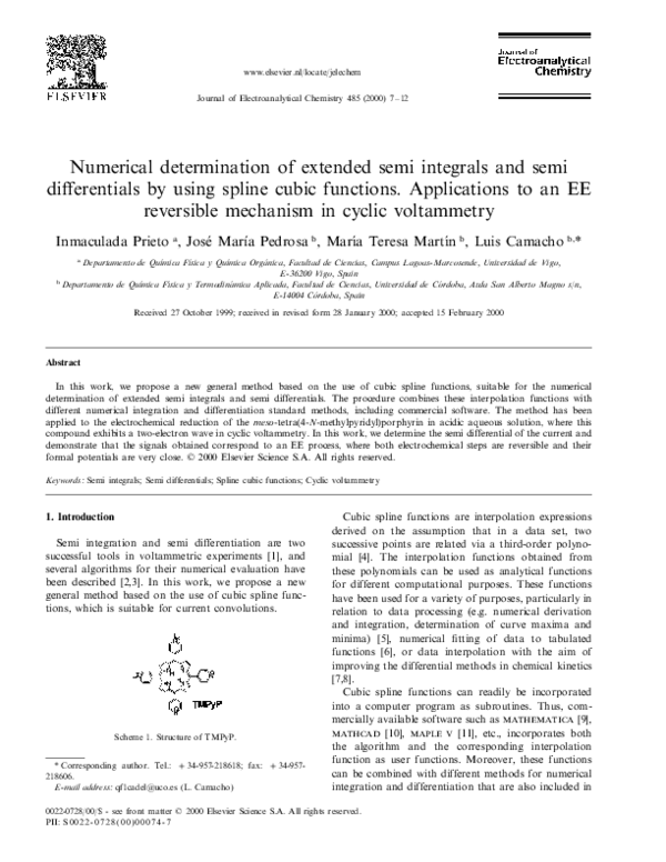 Pdf Numerical Determination Of Extended Semi Integrals And Semi Differentials By Using Spline