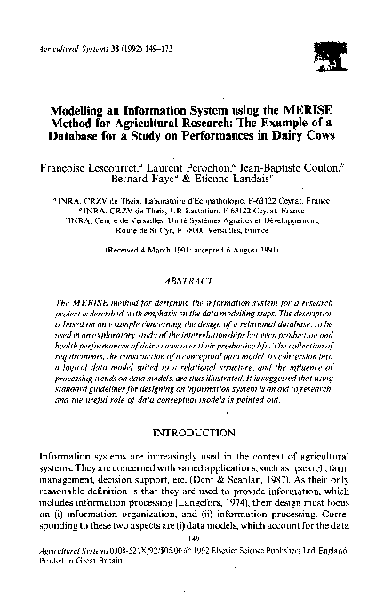 (PDF) Modelling an information system using the MERISE method for ...