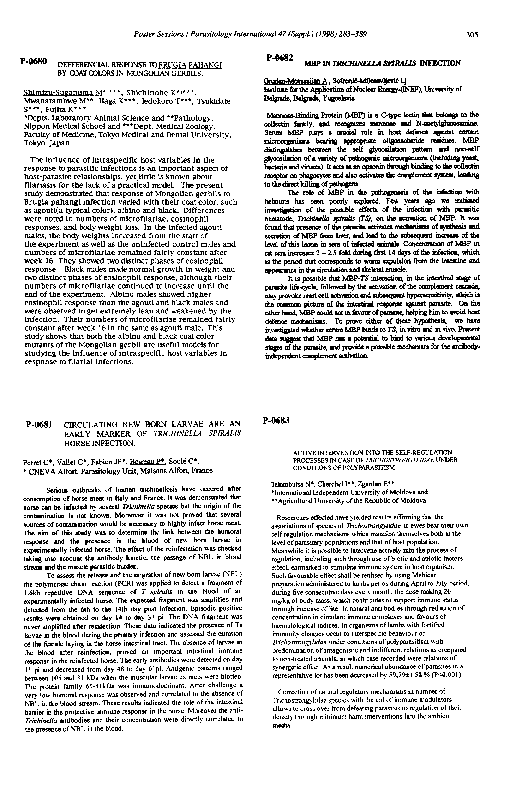 (PDF) Circulating new born larvae are an early marker of Trichinella ...