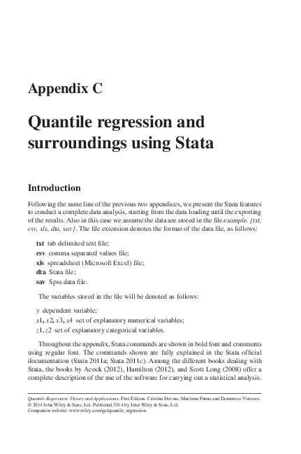 (PDF) Appendix C Quantile regression and surroundings using Stata