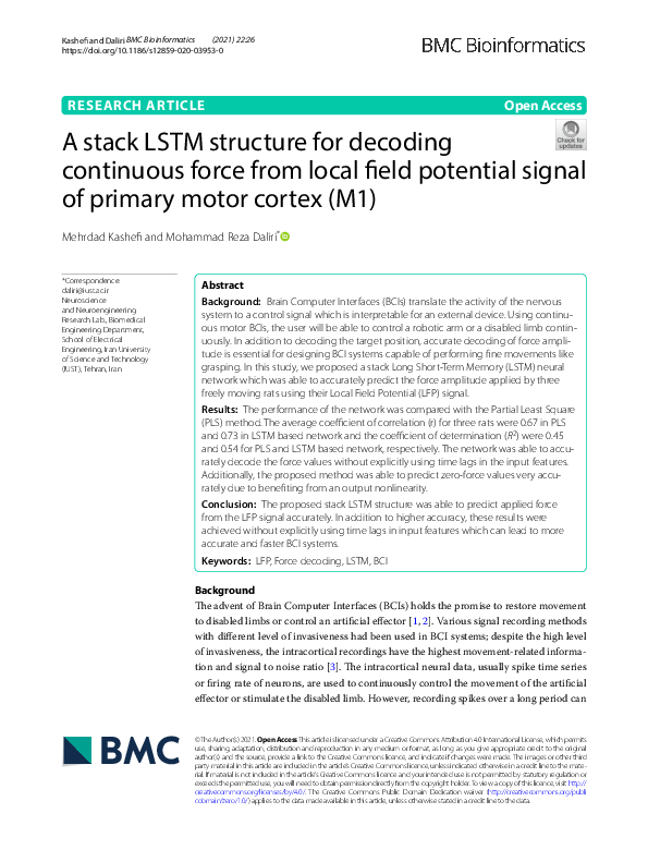 (PDF) A stack LSTM structure for decoding continuous force from local field potential signal of ...
