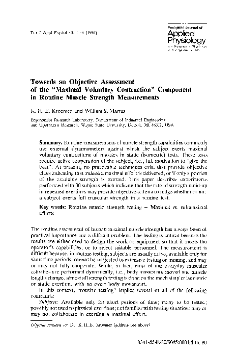 (PDF) Towards an objective assessment of the ?maximal voluntary ...