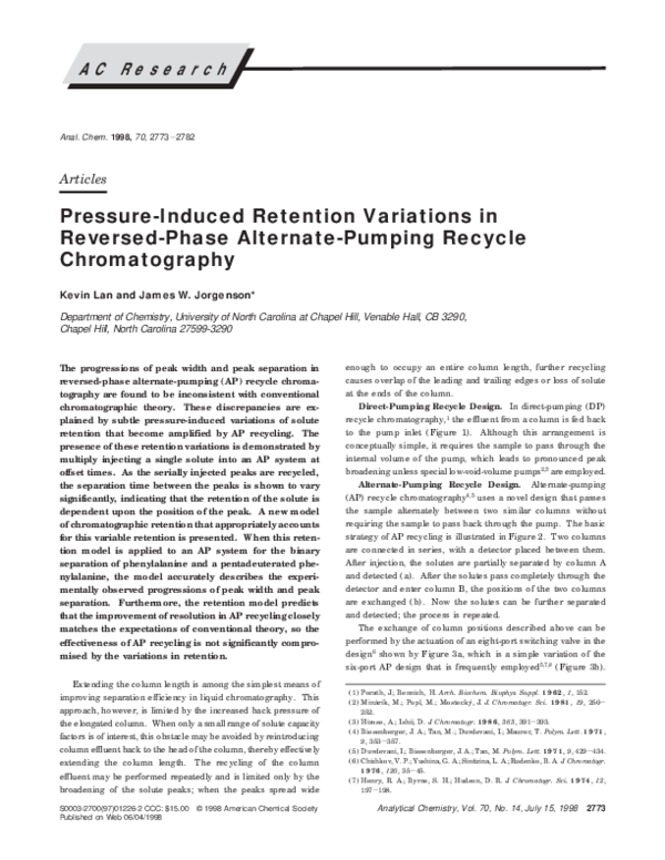 (PDF) Pressure-induced retention variations in reversed-phase alternate ...