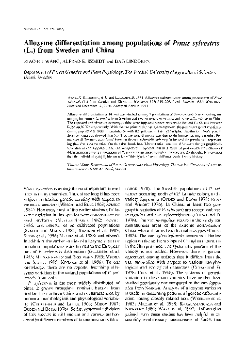 (PDF) Allozyme differentiation among populations of Pinus sylvestris (L ...