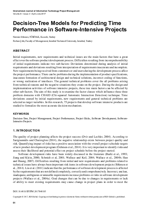 Pdf Decision Tree Models For Predicting Time Performance In Software