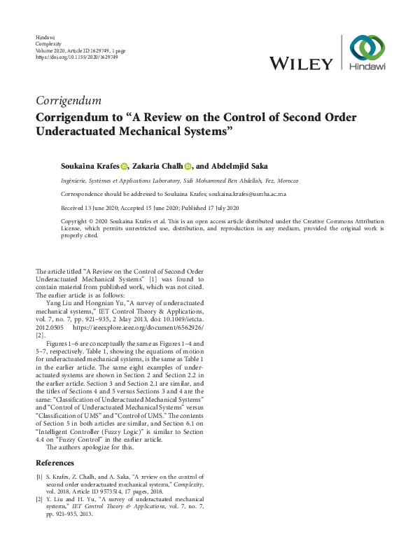 (PDF) Corrigendum to “A Review on the Control of Second Order ...