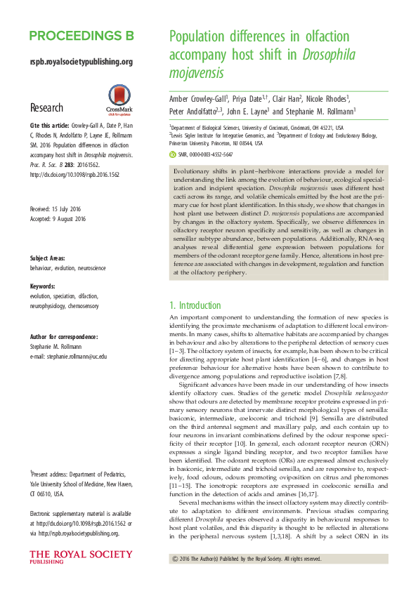 (PDF) Population differences in olfaction accompany host shift ...