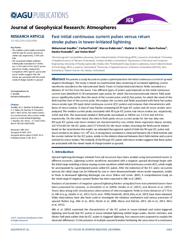 (PDF) Fast initial continuous current pulses versus return stroke ...