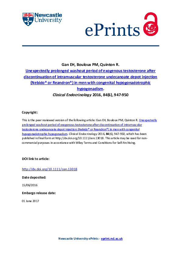 (PDF) Unexpectedly prolonged wash-out period of exogenous testosterone ...
