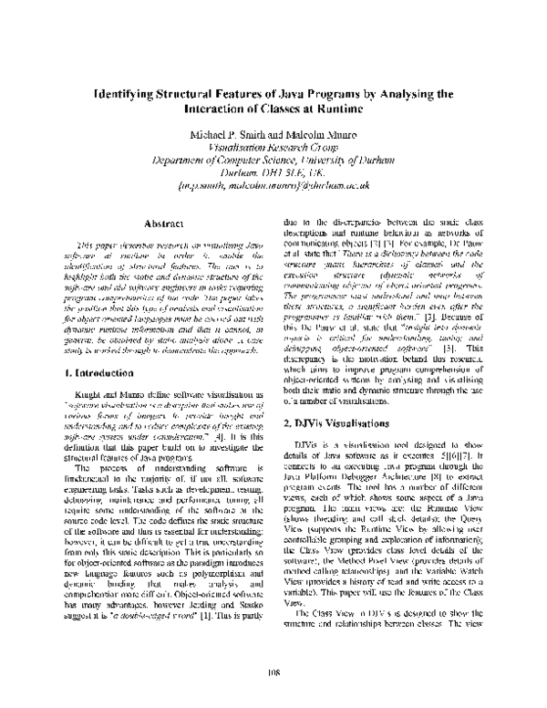 (PDF) Identifying Structural Features of Java Programs by Analysing the ...
