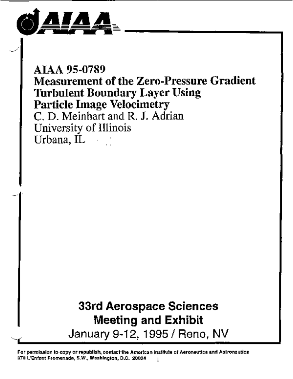 Pdf Measurement Of The Zero Pressure Gradient Turbulent Boundary Layer Using Particle Image