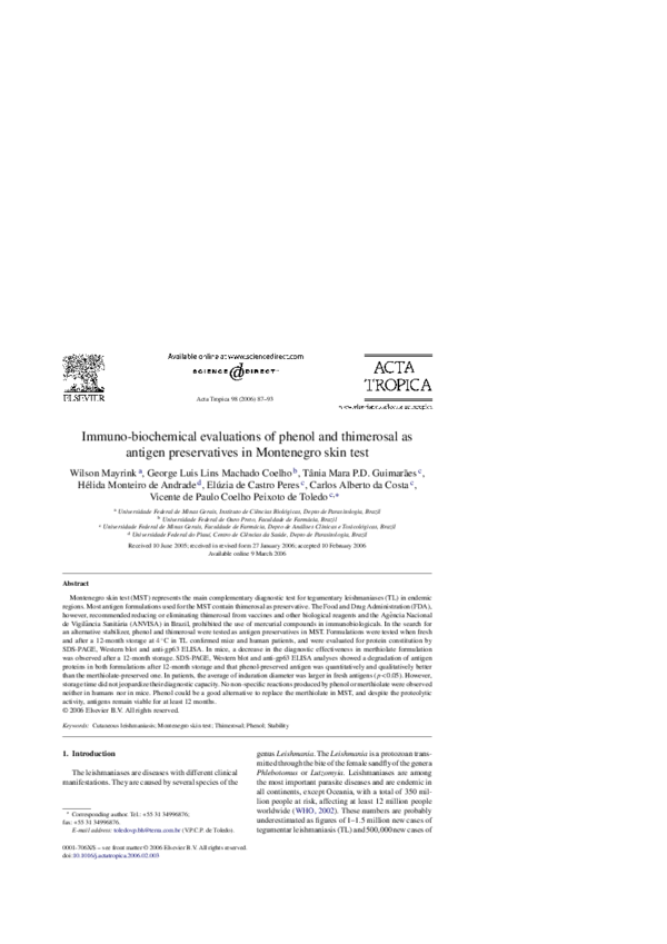 (PDF) Immuno-biochemical evaluations of phenol and thimerosal as ...