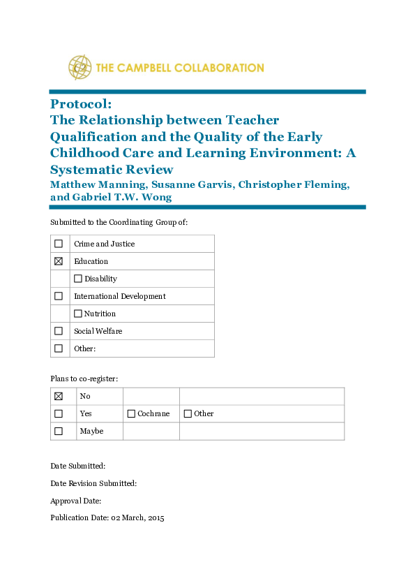 (PDF) PROTOCOL: The Relationship between Teacher Qualification and the ...