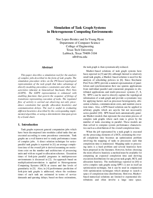 (PDF) Simulating Task Graphs in Heterogeneous Systems