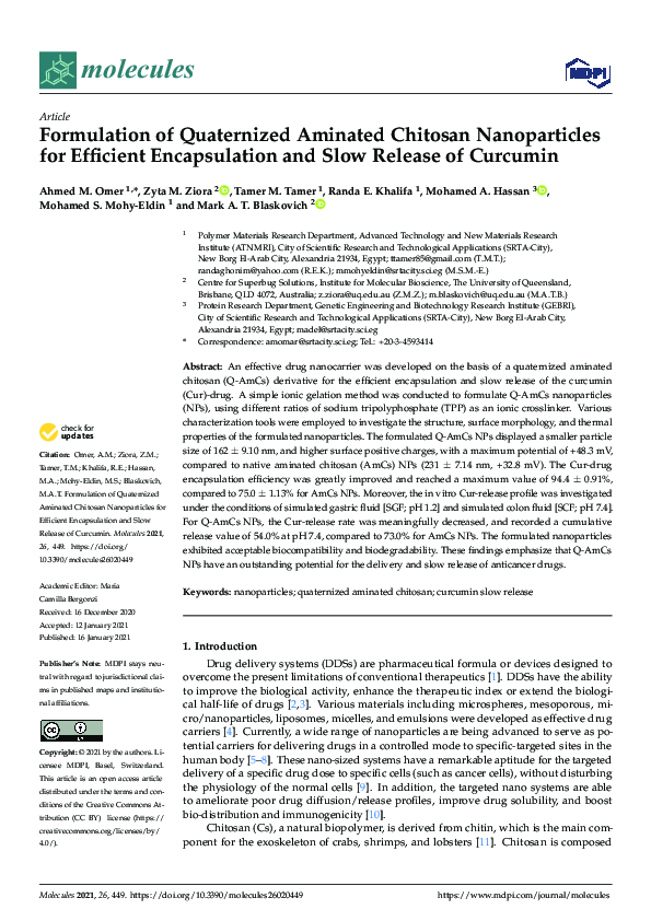 (PDF) Formulation of Quaternized Aminated Chitosan Nanoparticles for ...