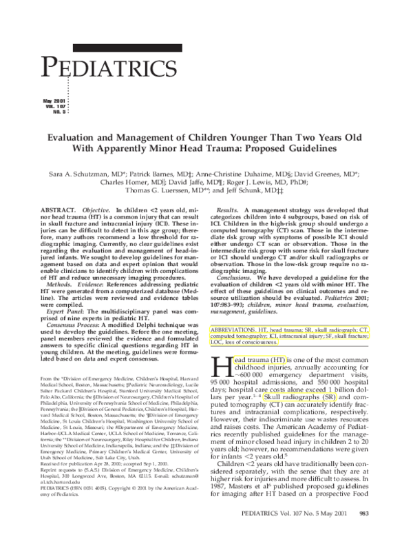 (PDF) Evaluation and Management of Children Younger Than Two Years Old ...