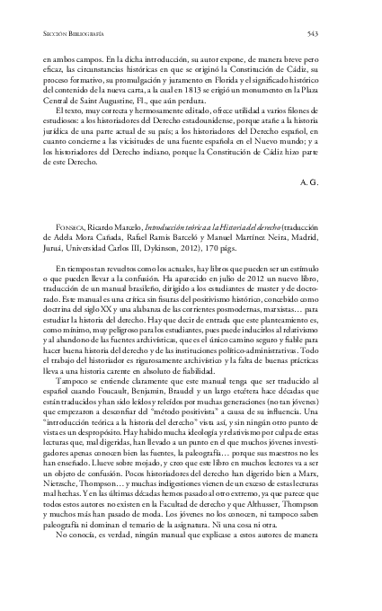 (PDF) Fonseca, Ricardo Marcelo, Introducción teórica a la Historia del ...