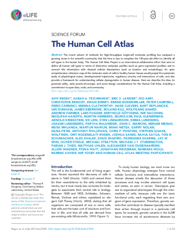 (PDF) Science Forum: The Human Cell Atlas