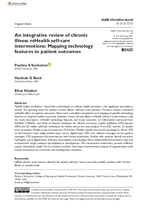 (PDF) An integrative review of chronic illness mHealth self-care ...