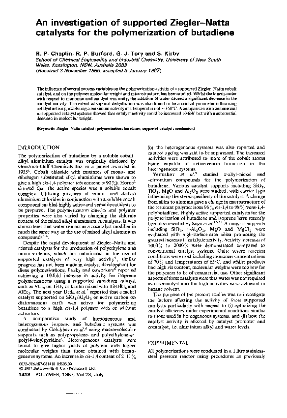 (PDF) An investigation of supported Ziegler-Natta catalysts for the ...