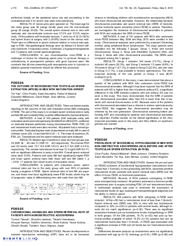 (PDF) PD05-04 the Outcome of Microdissection Testicular Sperm ...