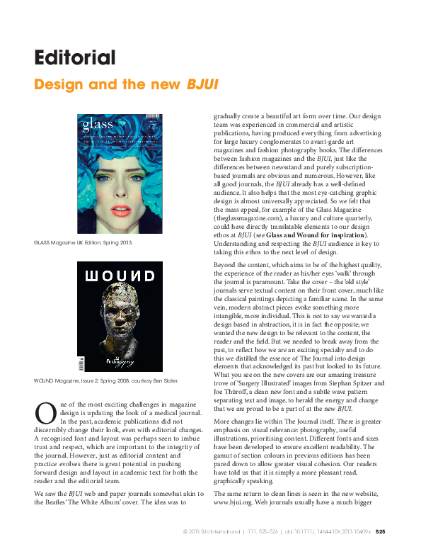 (PDF) Design and the new BJUI