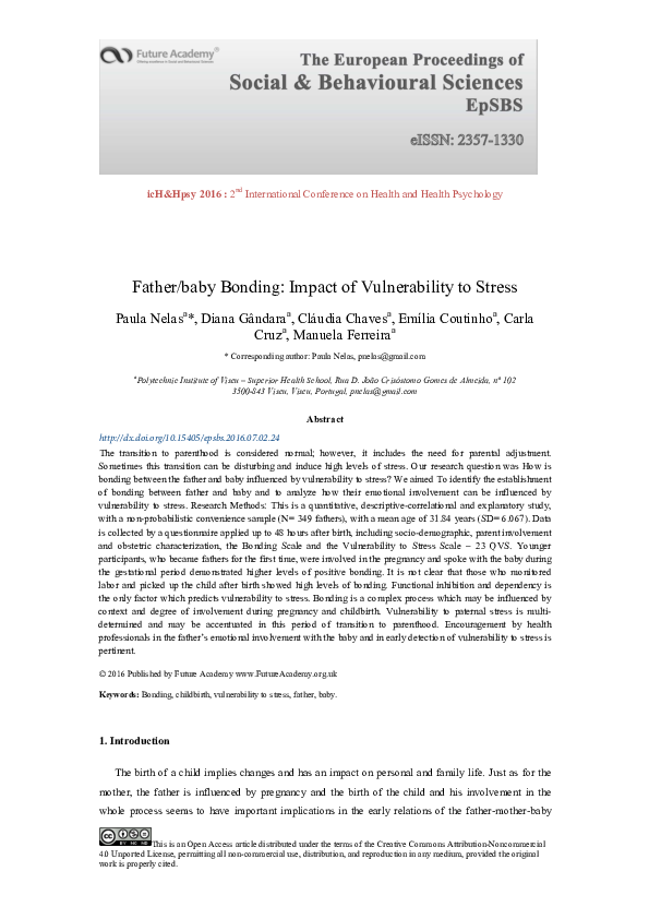 (PDF) Father/baby Bonding: Impact of Vulnerability to Stress