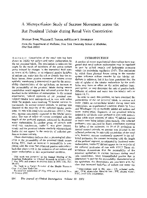 (PDF) A microperfusion study of sucrose movement across the rat ...