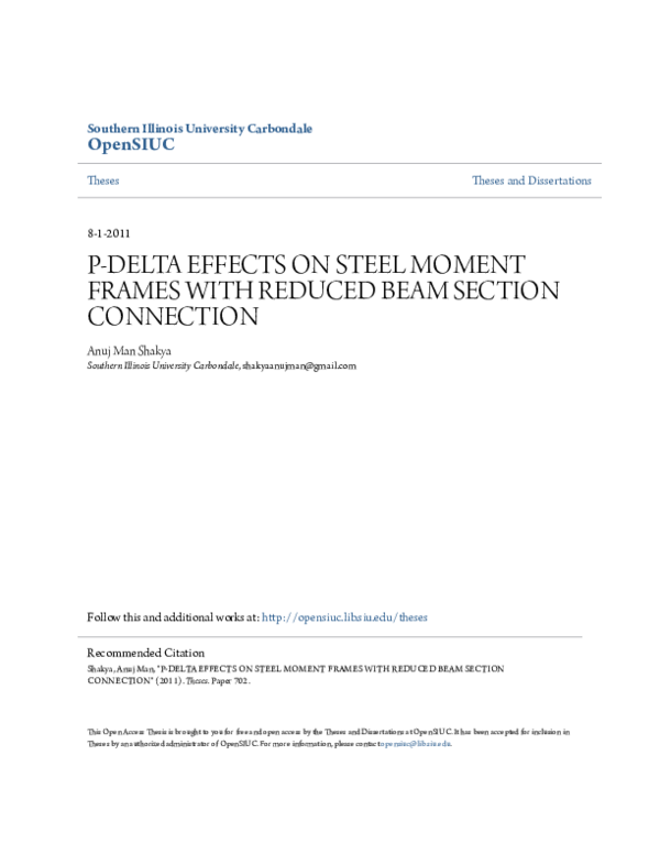 (PDF) P-delta effects on steel moment frames with reduced beam section ...