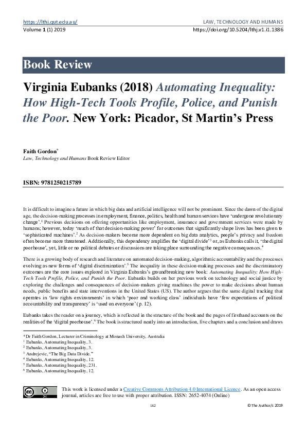 (PDF) Virginia Eubanks (2018) Automating Inequality: How High-Tech ...