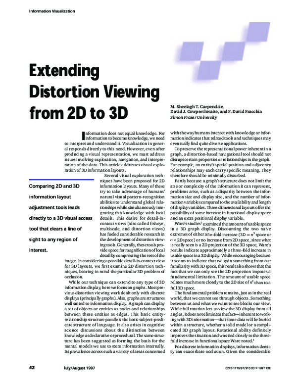 (PDF) Extending distortion viewing from 2D to 3D