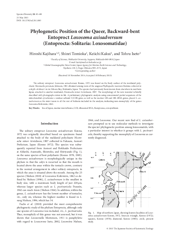 (PDF) Phylogenetic position of the queer, backward-bent entoproct ...