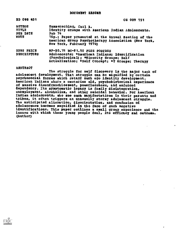 (PDF) Identity Groups with American Indian Adolescents