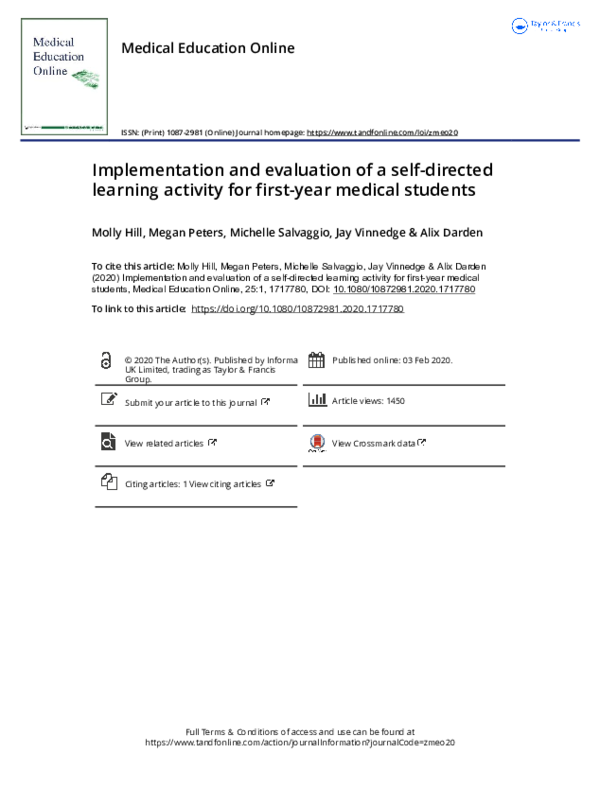 (PDF) Implementation and evaluation of a self-directed learning ...