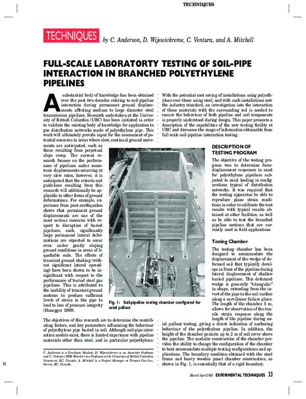 (PDF) Full-Scale Laboratorty Testing of Soil-Pipe Interaction in ...